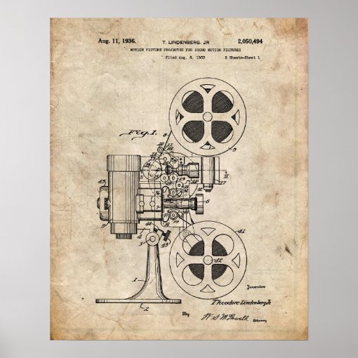 Movie Projector Patent Poster | Zazzle