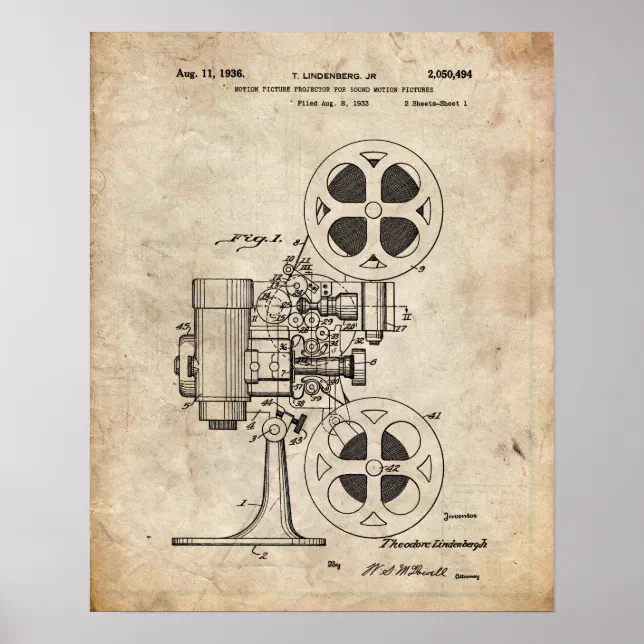 Movie Projector Patent Poster | Zazzle