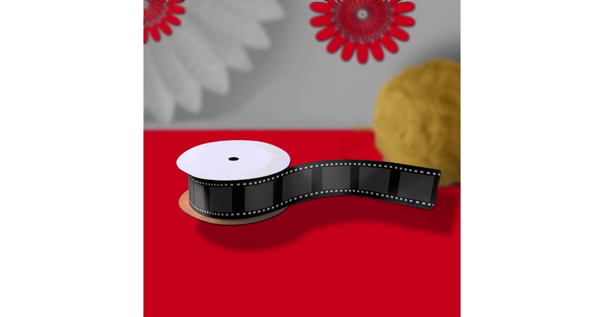 Movie Reel Hollywood Movie Theme Birthday Party Satin Ribbon | Zazzle
