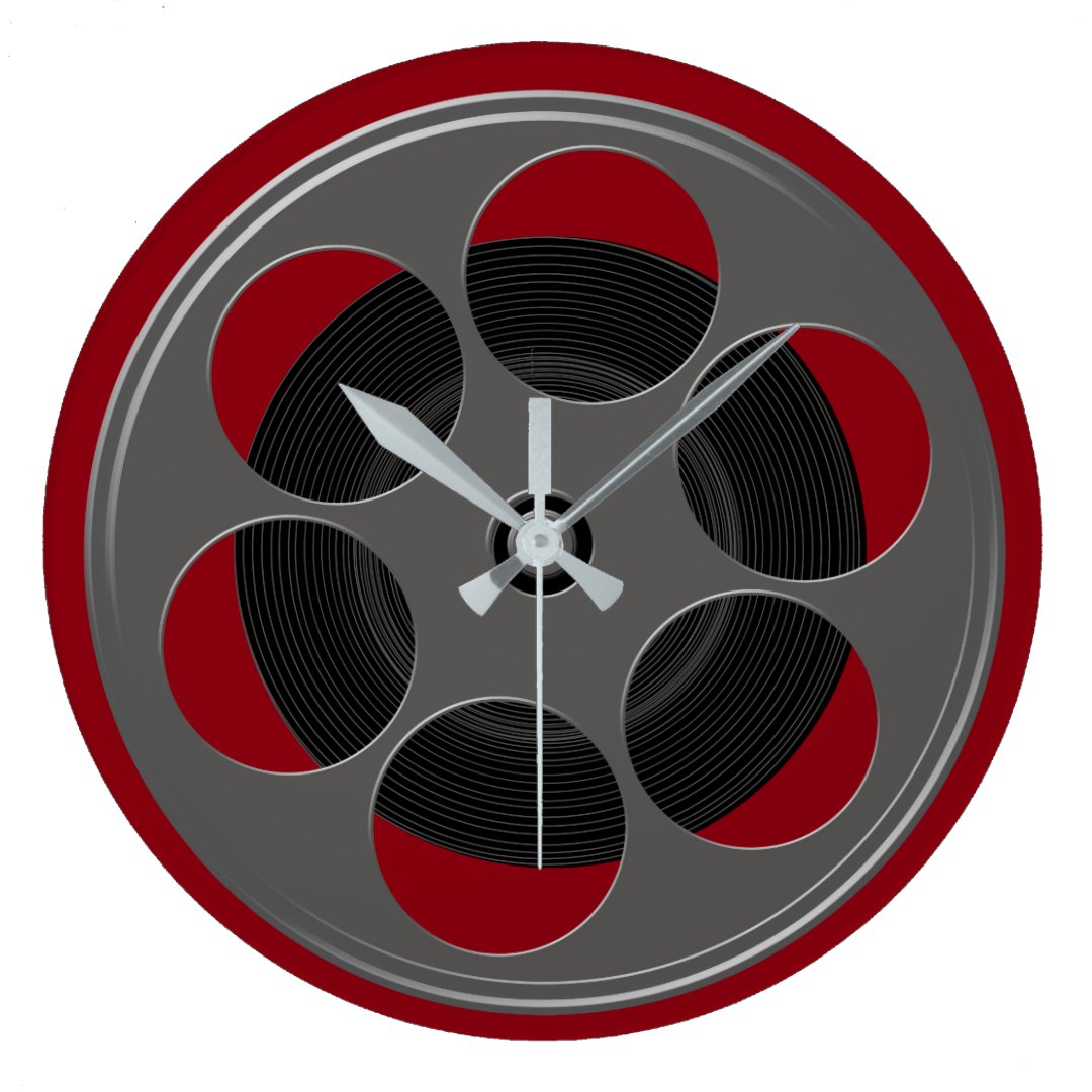 Movie Reel Large Clock | Zazzle