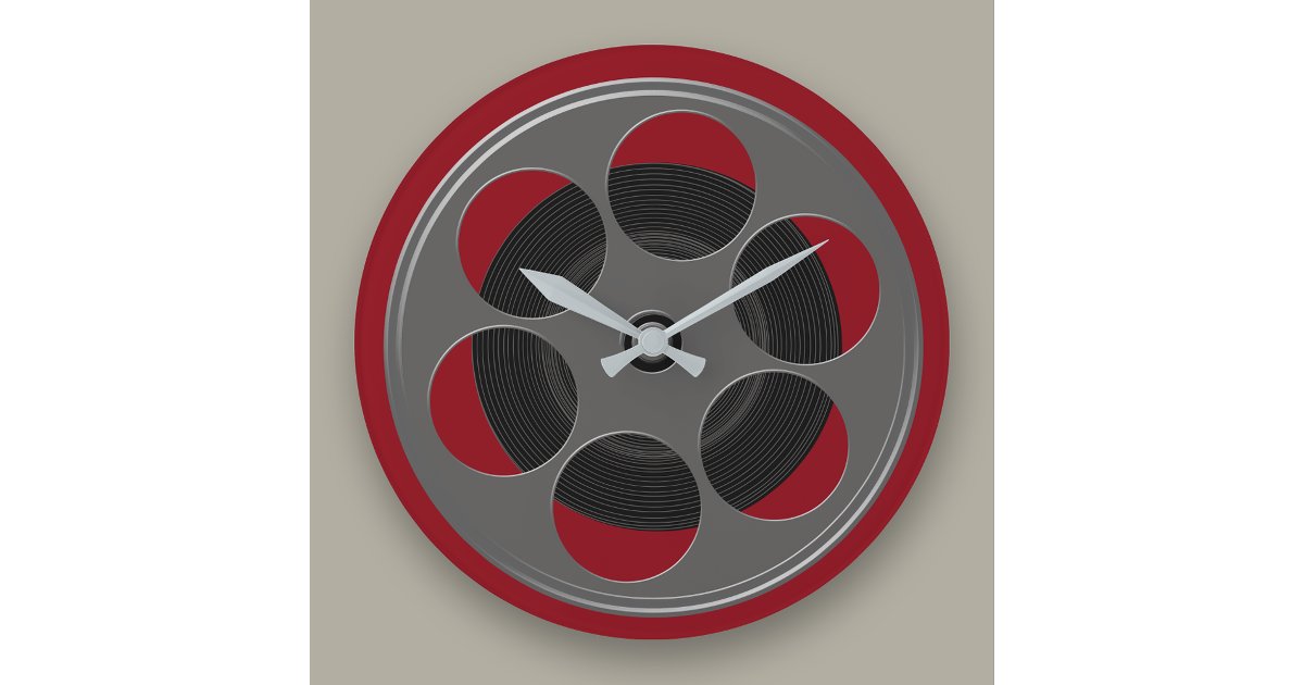 Movie Reel Large Clock | Zazzle