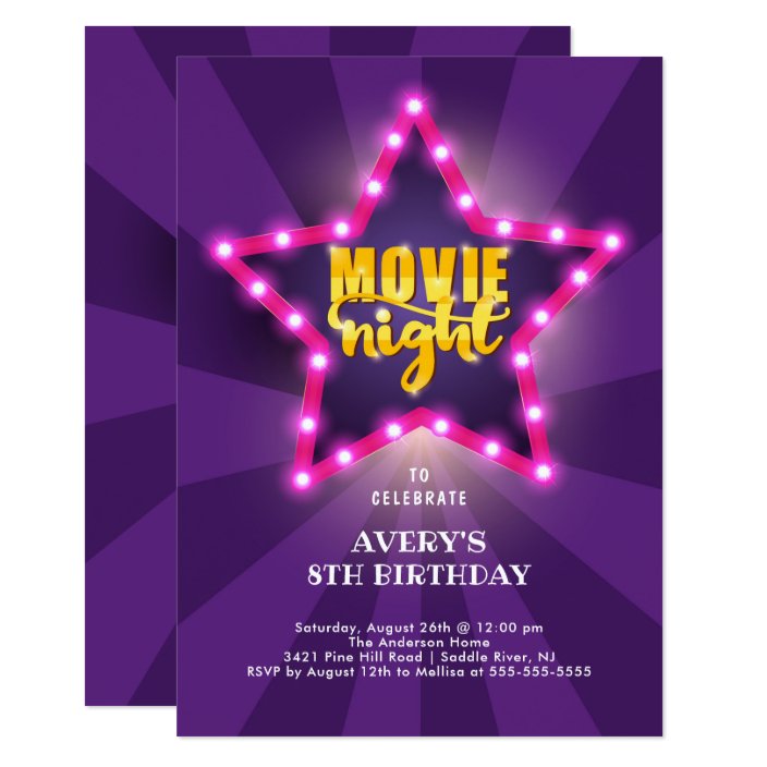 Movie Star Birthday Invitation | Zazzle.com