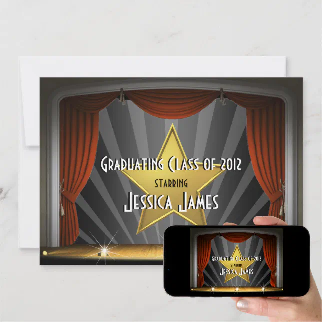 Movie Star - Graduation Invitation | Zazzle