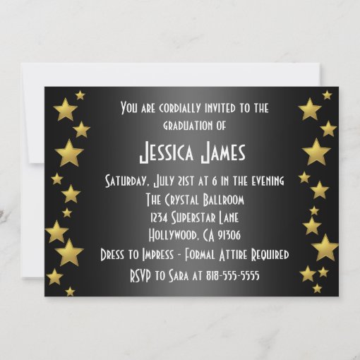 Movie Star - Graduation Invitation | Zazzle