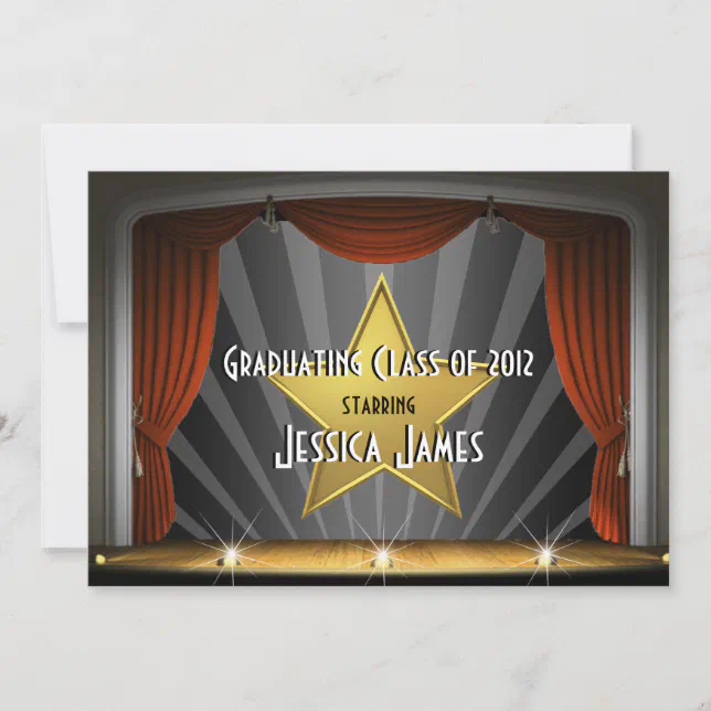 Movie Star - Graduation Invitation | Zazzle