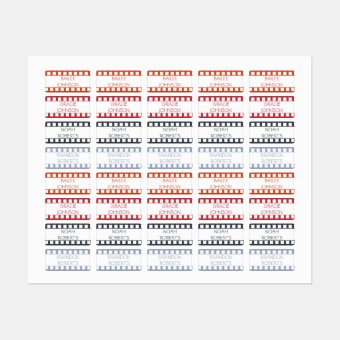 Movie Strip Winter Spice Color Coded Clothing Name Labels | Zazzle