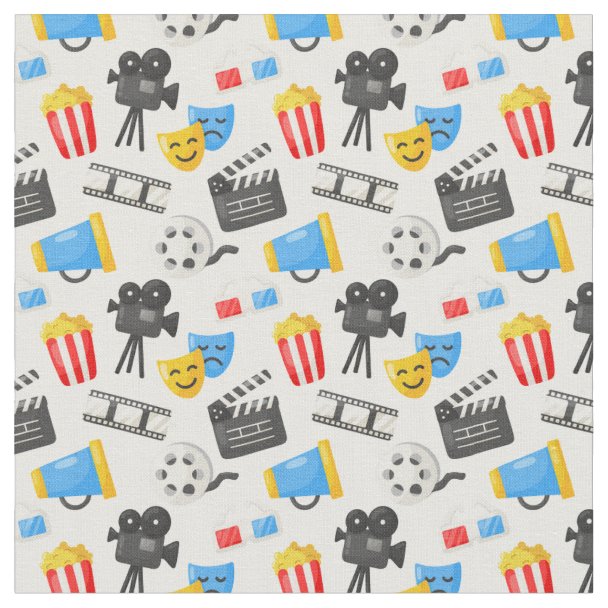 VIP Movie Night Fabric | Zazzle.com
