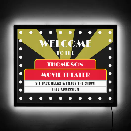 Movie Theater Home Theater Name Sign | Zazzle
