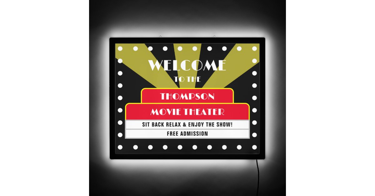 Movie Theater Home Theater Name Sign | Zazzle