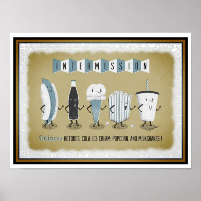 Movie Theater Intermission Snack Bar Poster | Zazzle