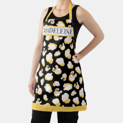 Movie Theater Popcorn Concessions Custom Name Apron | Zazzle