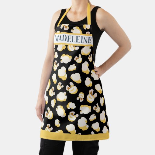 Movie Theater Popcorn Concessions Custom Name Apron | Zazzle