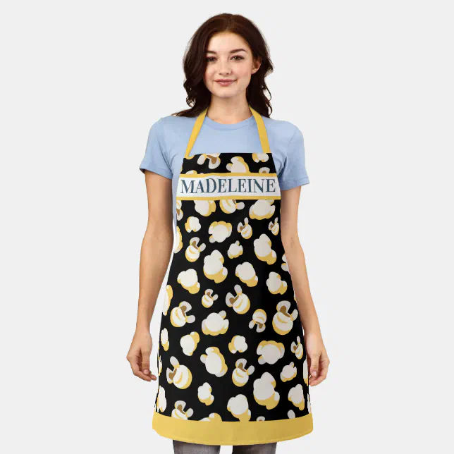 Movie Theater Popcorn Concessions Custom Name Apron | Zazzle