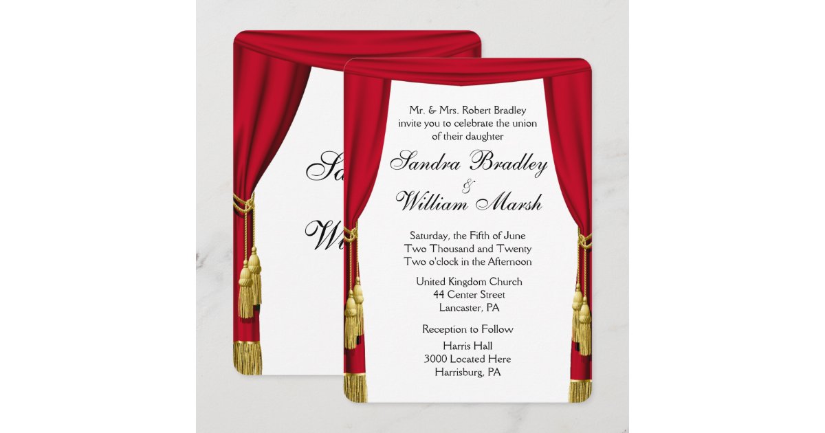 Movie / Theater Theme Wedding Invitation | Zazzle