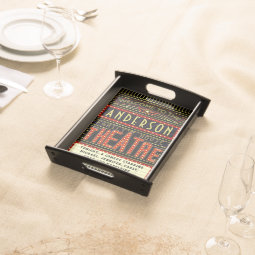 Movie Theatre Marquee Home Cinema | Personalized Serving Tray | Zazzle