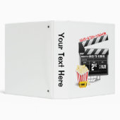 Movie Theme Clapboard 2nd Grade 3 Ring Binder | Zazzle