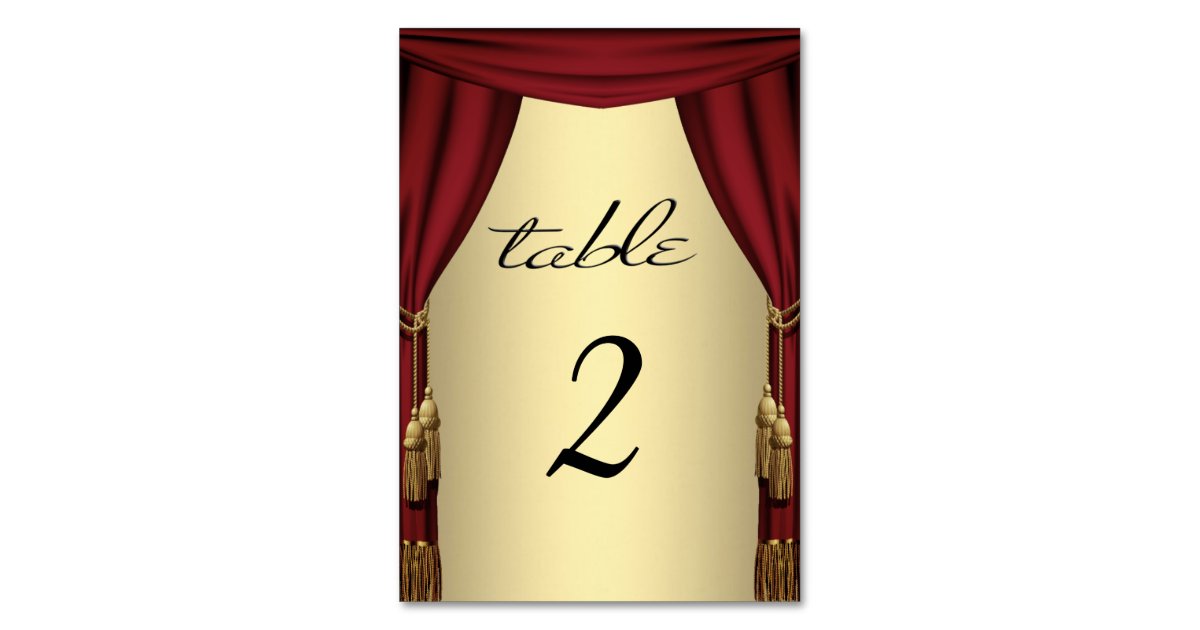 Movie Theme Gold Table Numbers | Zazzle