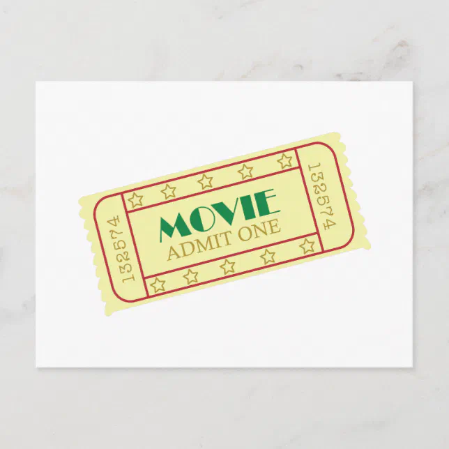 Movie Tickets Postcard | Zazzle