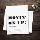 MOVIN ON UP Fun Simple Modern Minimalist Moving Announcement Postcard ...