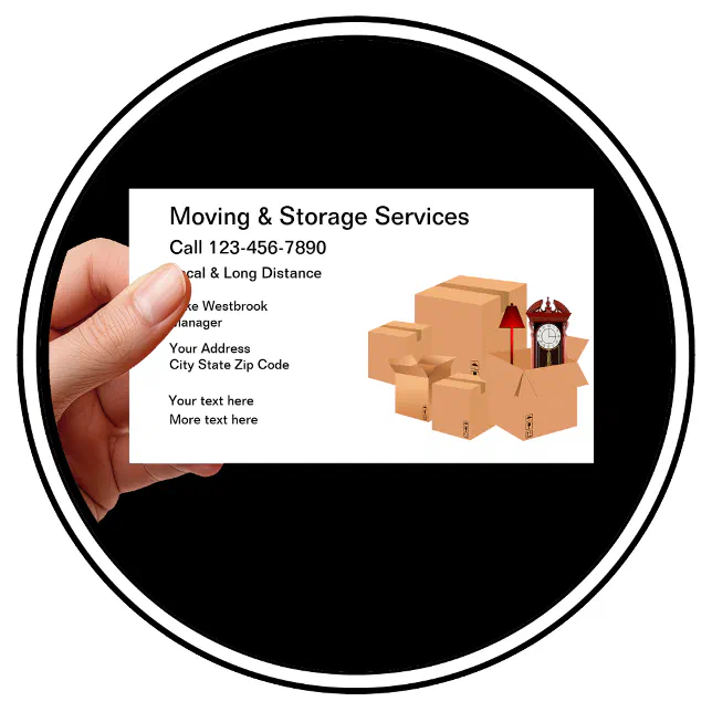 Moving And Self Storage Service Business Card | Zazzle