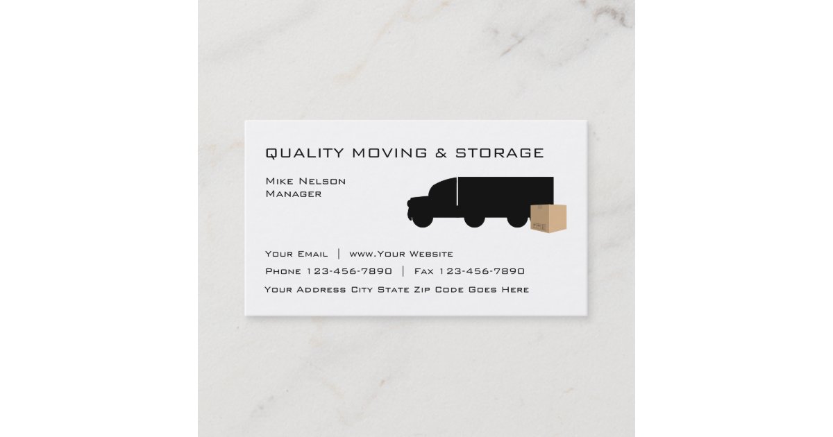 Moving And Storage Business Card | Zazzle