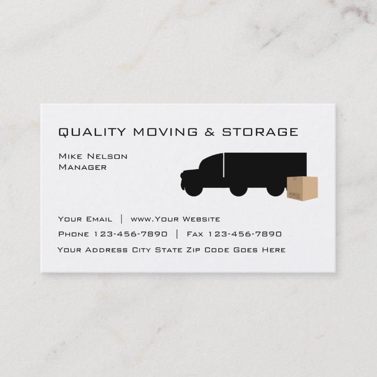 Moving And Storage Business Card | Zazzle