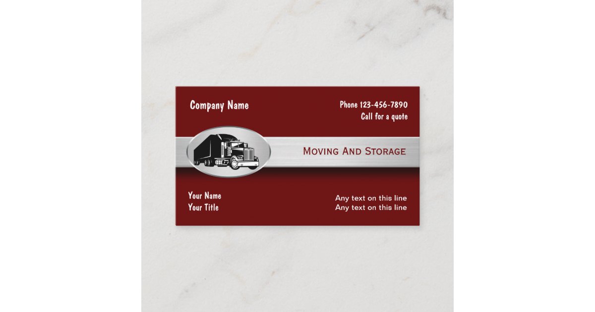 Moving And Storage Business Cards | Zazzle