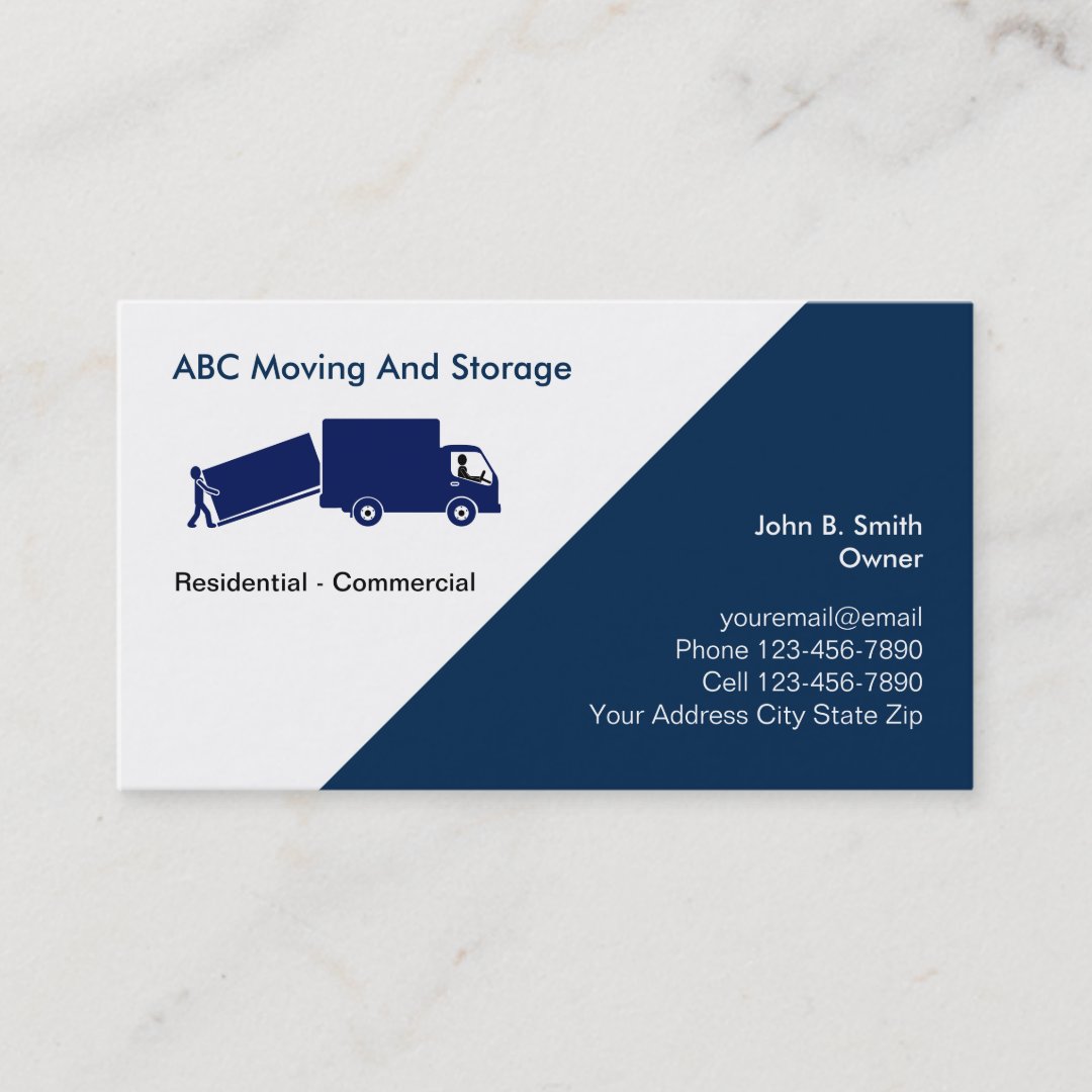 Moving And Storage Business Cards | Zazzle