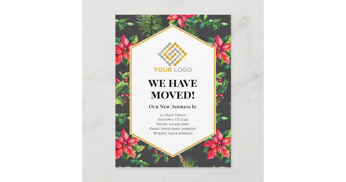 Moving Announcement Christmas Business Postcard | Zazzle