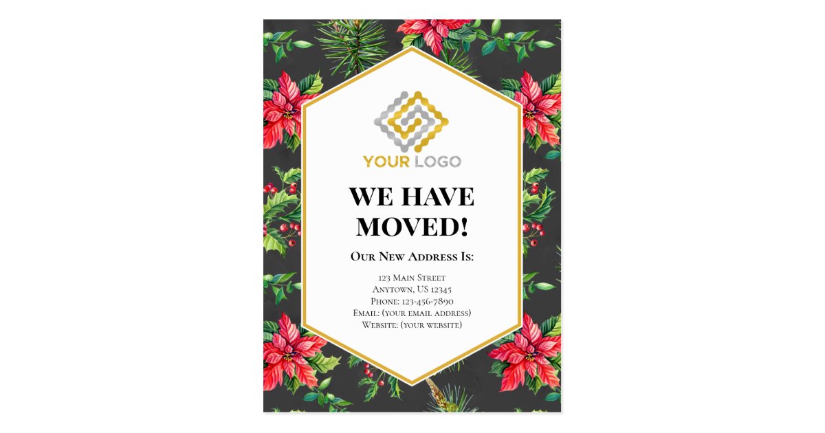 Moving Announcement Christmas Business Postcard | Zazzle.com