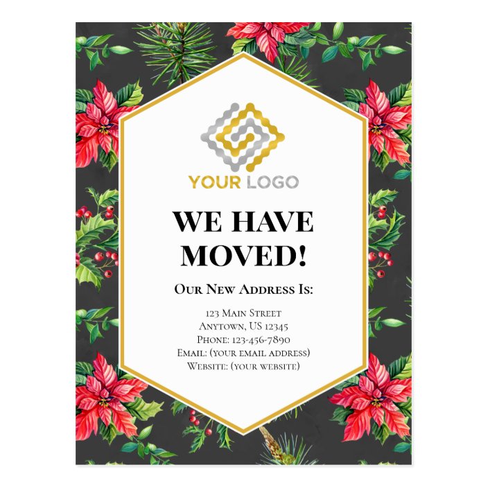 Moving Announcement Christmas Business Postcard | Zazzle.com