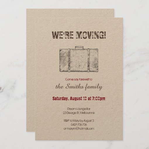 Moving Announcement / Farewell Party Invitation | Zazzle