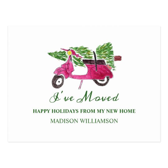 Moving Announcement | New Home for the Holidays Postcard | Zazzle.com