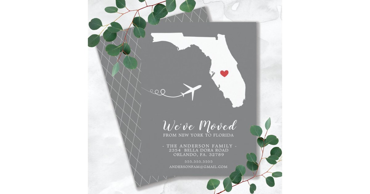 Moving Announcement | State Florida | Zazzle