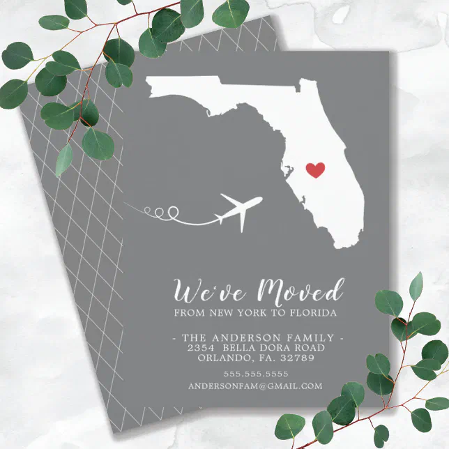 Moving Announcement | State Florida | Zazzle