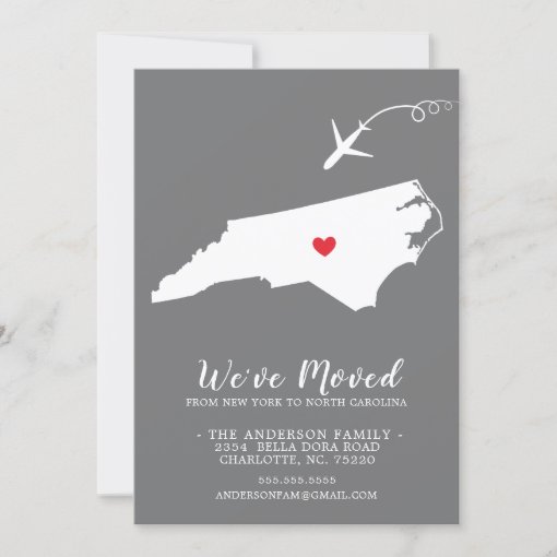 Moving Announcement | State NORTH CAROLINA | Zazzle