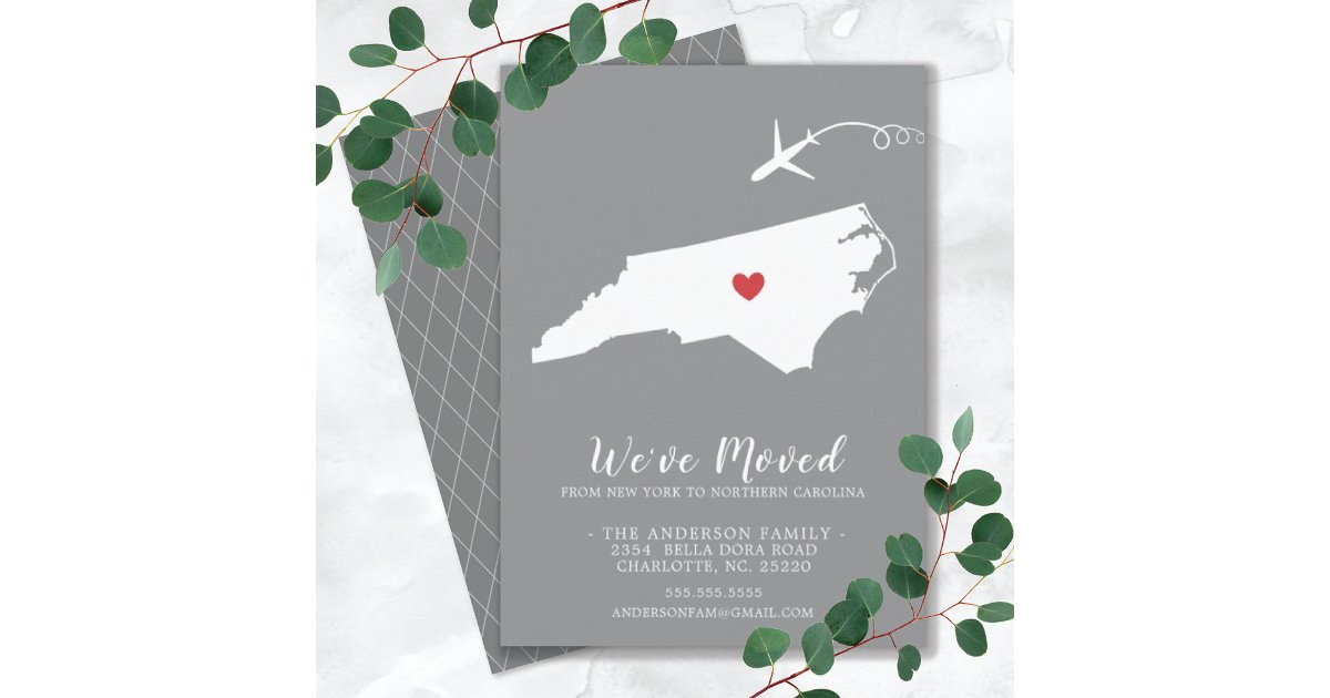 Moving Announcement | State NORTH CAROLINA | Zazzle