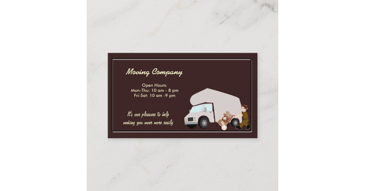 Moving Company Business Card | Zazzle