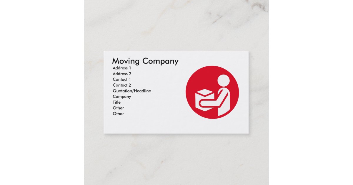 moving company business card | Zazzle