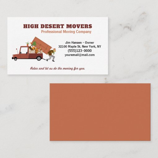Moving Company Truck Mover Service Business Card | Zazzle