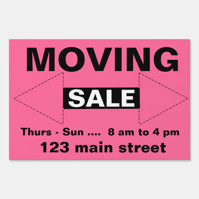 Moving, Estate, Yard or Garage Sale Yard Sign | Zazzle