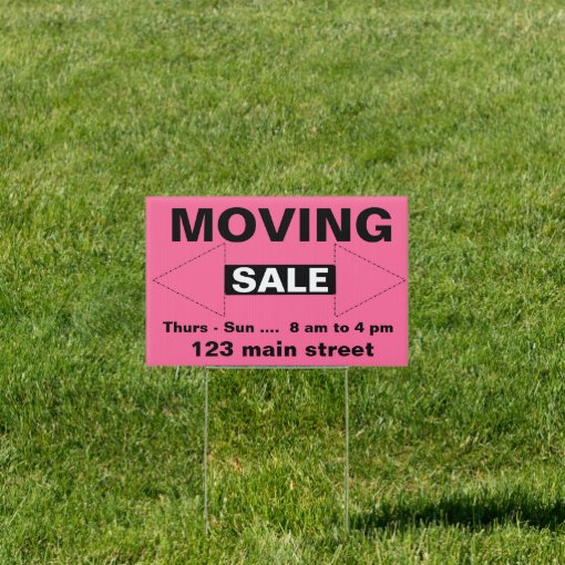 Moving, Estate, Yard or Garage Sale Yard Sign | Zazzle