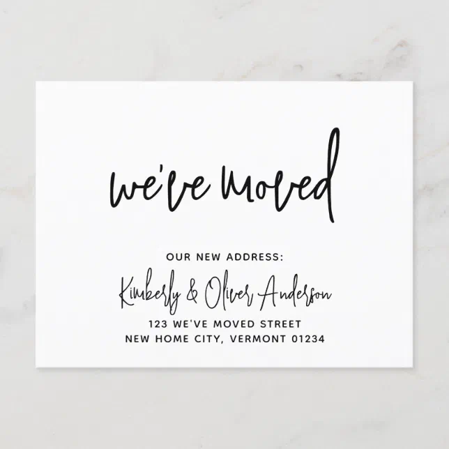 Moving Handwritten Calligraphy New Address Announcement Postcard | Zazzle