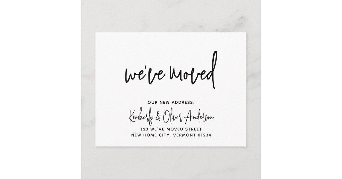 Moving Handwritten Calligraphy New Address Announcement Postcard | Zazzle