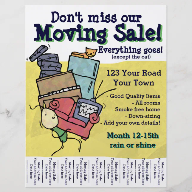 MOVING SALE customizable flyer | Zazzle