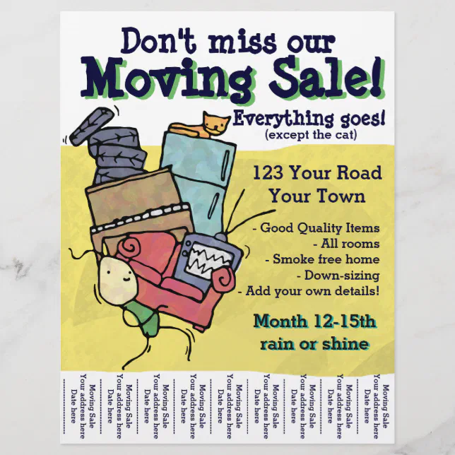 MOVING SALE customizable flyer | Zazzle