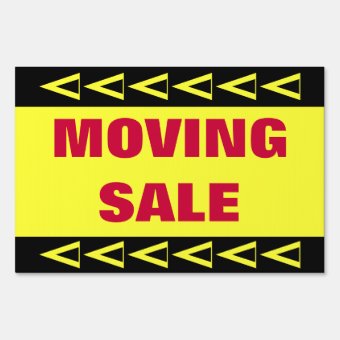 Moving Sale Yard Sign | Zazzle