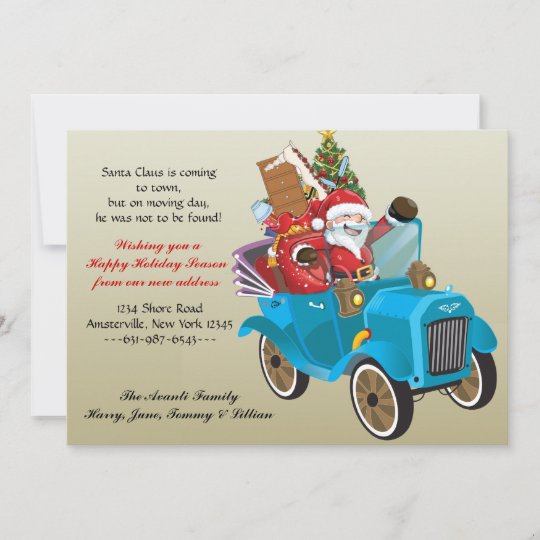 Moving Santa Holiday Moving Announcement | Zazzle.com