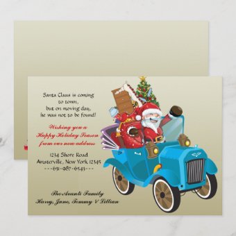 Moving Santa Holiday Moving Announcement | Zazzle
