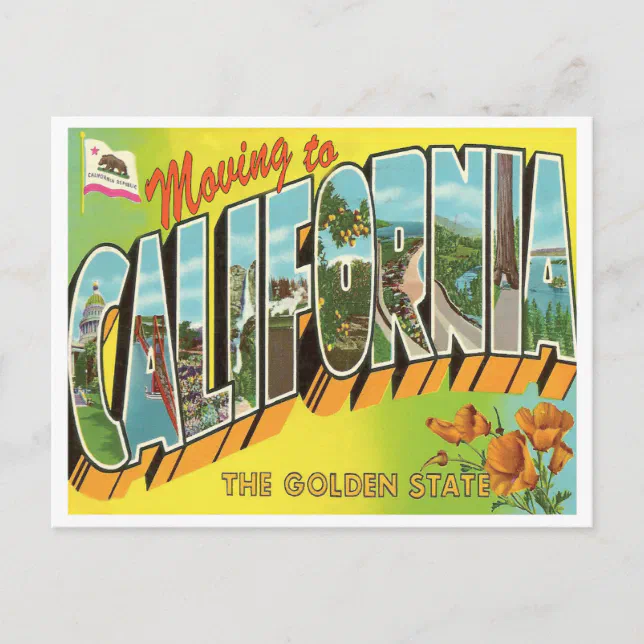 Moving to California Vintage Change of Address Announcement Postcard ...